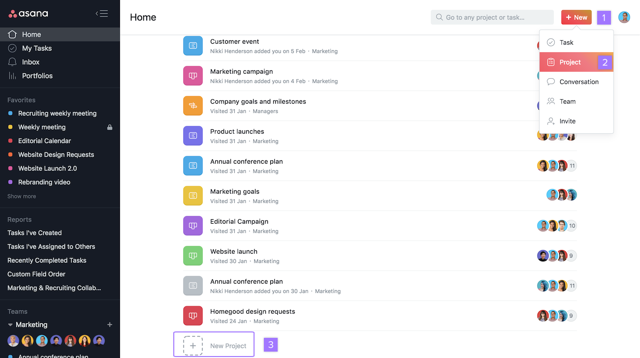 Asana created Templates Asana