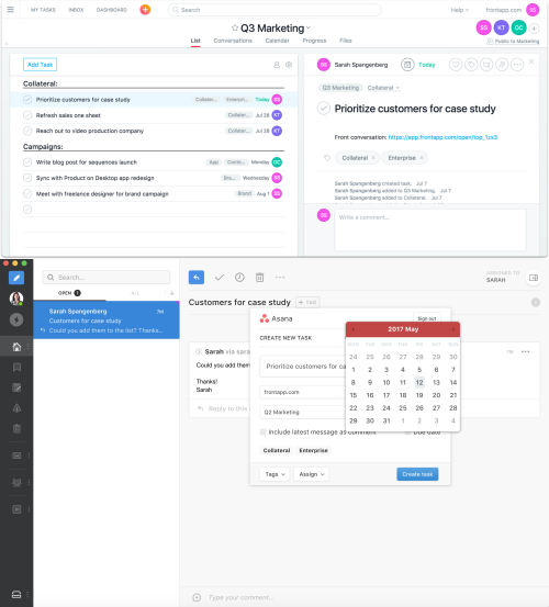 Front + Asana: Turn conversations into tasks · Asana