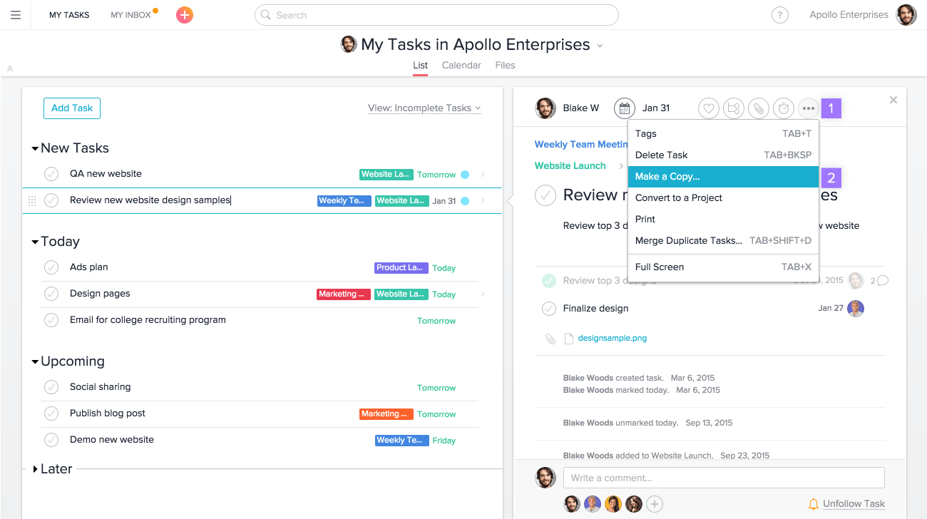 How To Create And Use Asana Templates Product Guide Asana