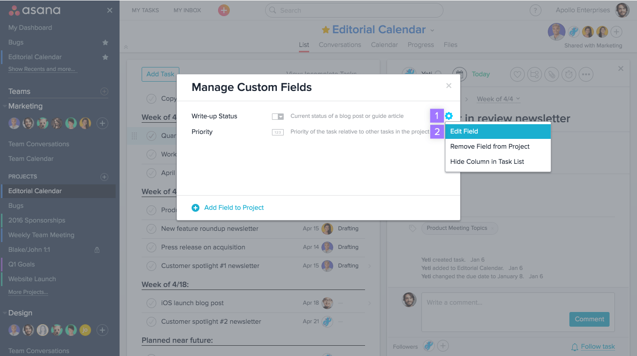 How To Use Custom Fields In Asana Product Guide · Asana