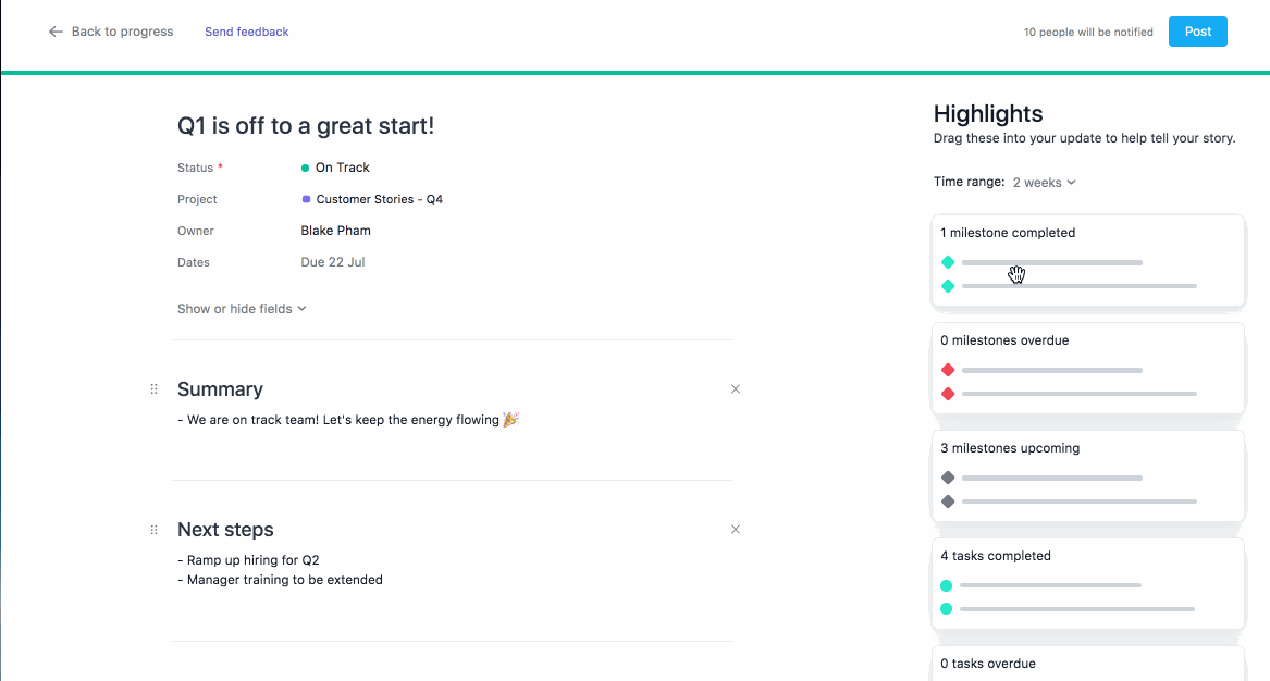 How to track progress on a Project in Asana| Product guide · Asana