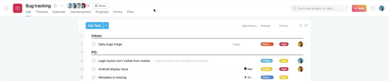 Bug Tracking In Asana Product Guide Asana Product Guide